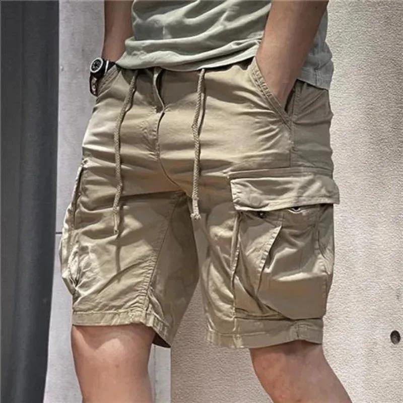 Short Cargo Multi-Poches Noir Kaki – Spadri Tunisie